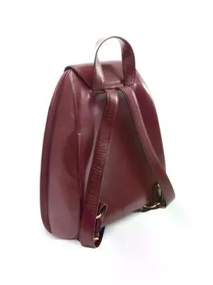 Cartier 2000s Mast Line Textured Leather Backpack - Red