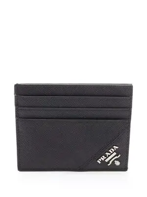 Prada 2020s Saffiano Leather Cardholder - Black