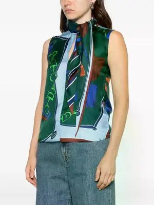 Dorothee Schumacher Sleeveless Graphic Print Pussy-bow Blouse
