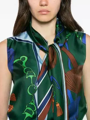 Dorothee Schumacher Sleeveless Graphic Print Pussy-bow Blouse