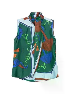 DOROTHEE SCHUMACHER Dorothee Schumacher Sleeveless Graphic Print Pussy-Bow Blouse