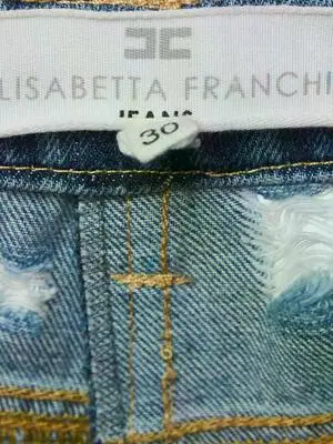 Elisabetta Franchi Distressed-detailed Jeans - Blue