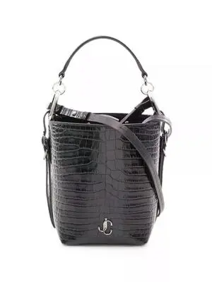 JIMMY CHOO 2000s Varenne Crocodile-embossed Mini Bag - Black