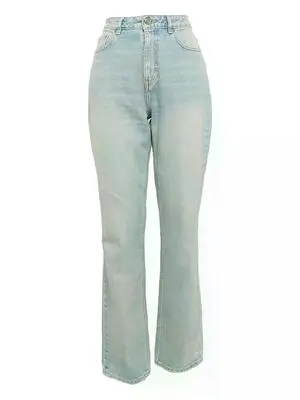 GANNI High-waisted Straight-leg Trousers - Blue