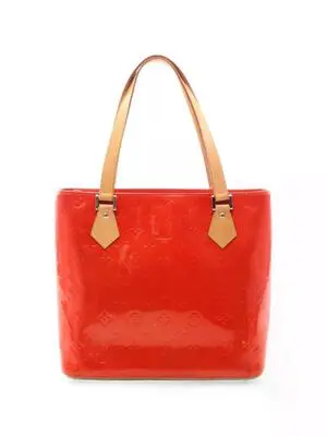 LOUIS VUITTON 2004 Houston Monogram Vernis Tote Bag - Red