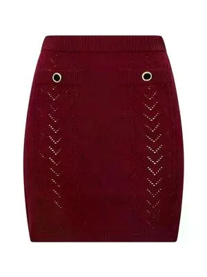 Alessandra Rich Short Pointelle-knit Skirt