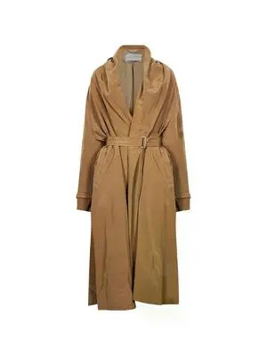 Magda Butrym Belted Shawl-collar Coat - Neutrals