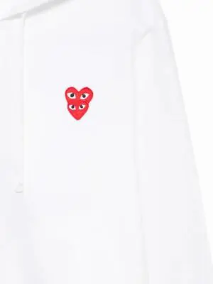 Play Comme Des Garcon Heart-patch Zip-up Hoodie