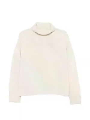 KILTIE Cream White Knitted Turtleneck Sweater
