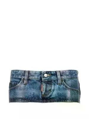 Dsquared2 Iced Wash Denim Mini Skirt
