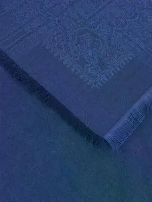 Etro Floral Paisley-motif Silk & Wool Jacquard Shawl