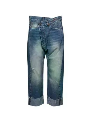 R13 Crossover Frayed Jeans