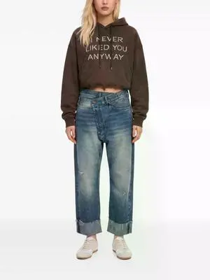 R13 Crossover Frayed Jeans