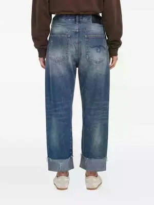 R13 Crossover Frayed Jeans
