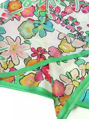 Kurt Geiger Floral-print Logo-script Scarf