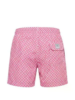 Fedeli Geometric-print Drawstring Swim Shorts