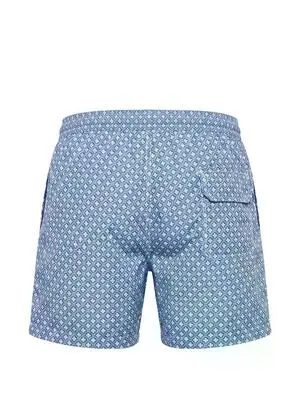 Fedeli Geometric-print Drawstring Swim Shorts