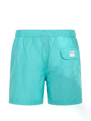 Fedeli Drawstring-waist Swim Shorts - Blue