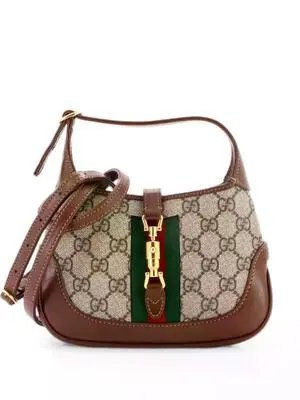 Gucci Jackie 1961 Gg Coated Canvas Mini Hobo Bag - Brown