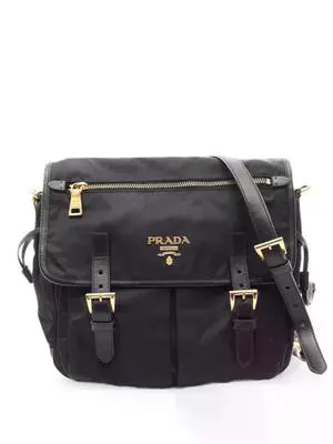 Prada 2010s Tessuto Shoulder Bag - Black
