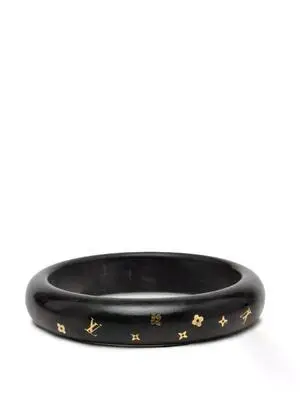 LOUIS VUITTON 2009 Monogram Tiger Wood Brass Sylvania Bangle Costume Bracelet