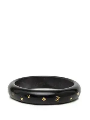 LOUIS VUITTON 2009 Monogram Tiger Wood Brass Sylvania Bangle Costume Bracelet