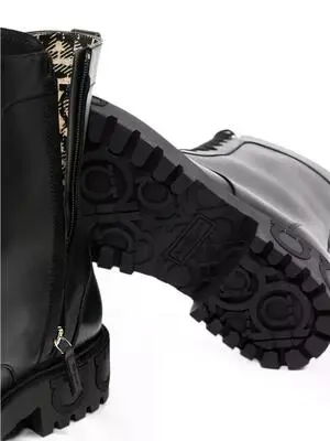 FERRAGAMO Gancini Leather Combat Boots