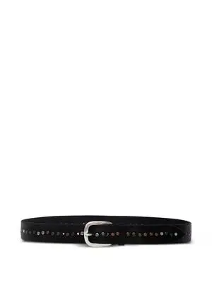 Orciani Studded Leather Belt - Black