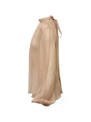 N°21 Pussy-bow Sheer Blouse - Neutrals