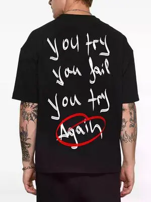 HAMZA Aky Slogan-print Cotton T-shirt