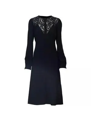 N°21 Lace-insert Long-sleeve Midi Dress