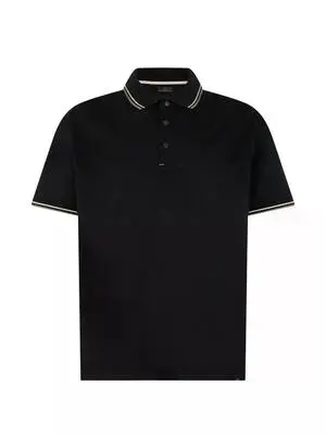 Paul & Shark Striped-trim Cotton Polo Shirt - Black