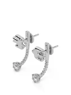 SOLO FOR DIAMONDS X Gunia Project Bird-motif Diamond Earrings In 14k White Gold