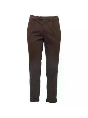 BRIGLIA 1949 Pleated Slim-fit Trousers - Brown