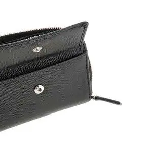 Prada Saffiano Leather Cardholder Pouch With Strap