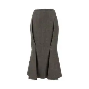 Prada Prince Of Wales Wool Midi Skirt