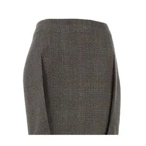Prada Prince Of Wales Wool Midi Skirt