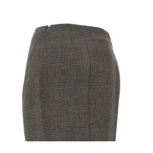 Prada Prince Of Wales Wool Midi Skirt