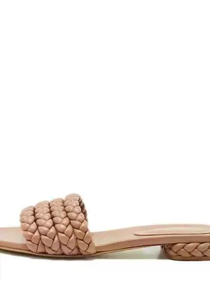 GIANVITO ROSSI Braided Leather Flat Sandals