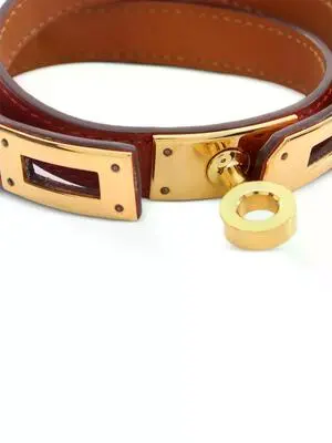 Hermès Kelly Double Tour Leather Bracelet - Red