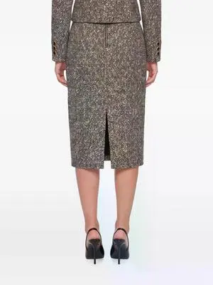 Alessandra Rich Bouclé-knit Pencil Midi Skirt