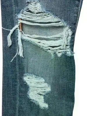 Amiri Distressed Ankle-zip Jeans