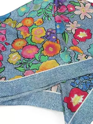Kurt Geiger Floral-print Denim-effect Scarf