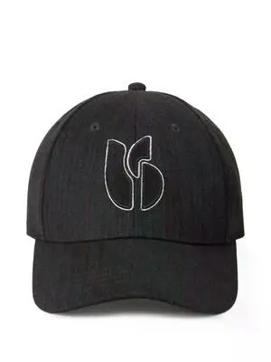 Ba&sh Logo Embroidered Pinstripe Cap - Grey