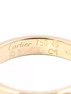 Cartier 18k Rose Gold Engraved Logo Band Ring