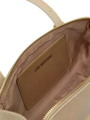 Moschino Logo Plaque Shoulder Bag - Neutrals
