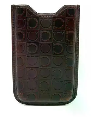 FERRAGAMO Gancini-embossed Leather Phone Cover