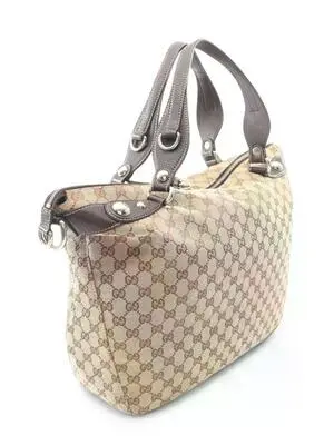 Gucci 2010s Icon Bit Satchel Gg Canvas Tote Bag - Neutrals