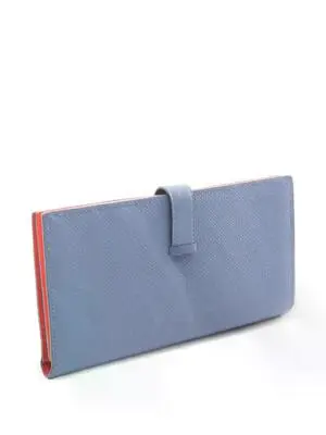 Hermès 2017 Bearn Souffle Bi-fold Wallet - Blue