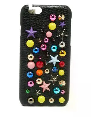 Dolce & Gabbana Embellished Leather Iphone 6 Case - Black